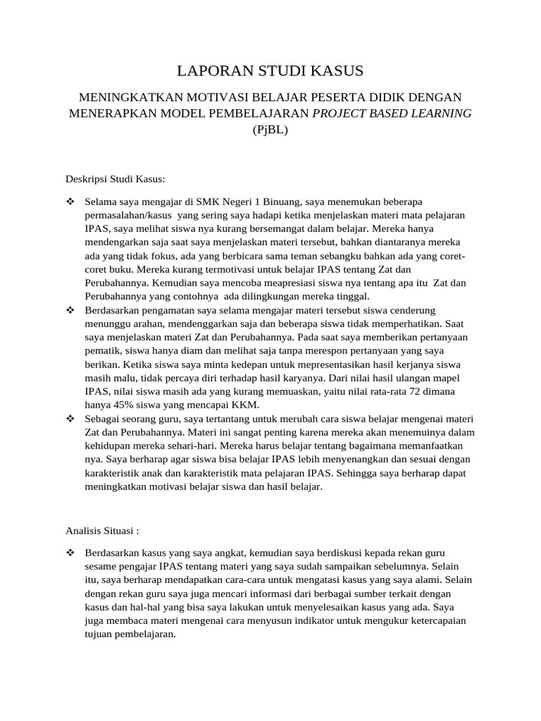 Laporan Studi Kasus | PDF