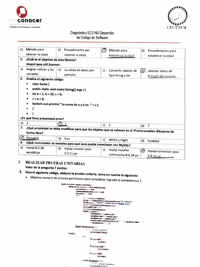 Diagnoatico2 | PDF | Java (lenguaje de programación) | Programación de computadoras