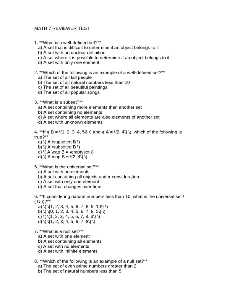 3rd Quarter - Math 7 Reviewer Test | PDF | Numbers | Rational Number