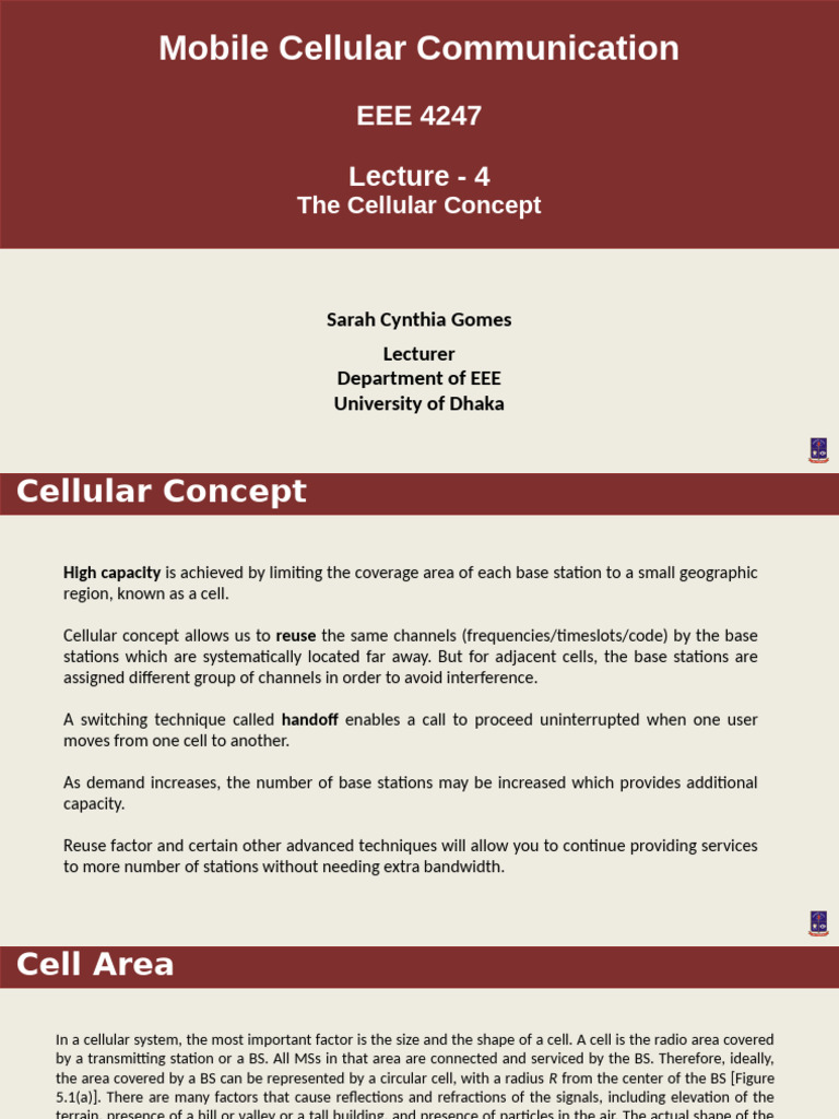 Mobile Cellular Communication -The Cellular Concept | PDF | Cellular ...