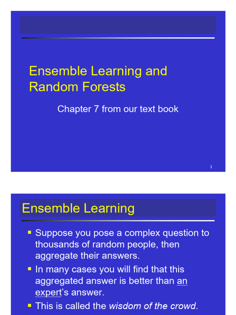 Ch 7 - Ensemble Learning and Random Forests | PDF | Dependent And Independent Variables ...