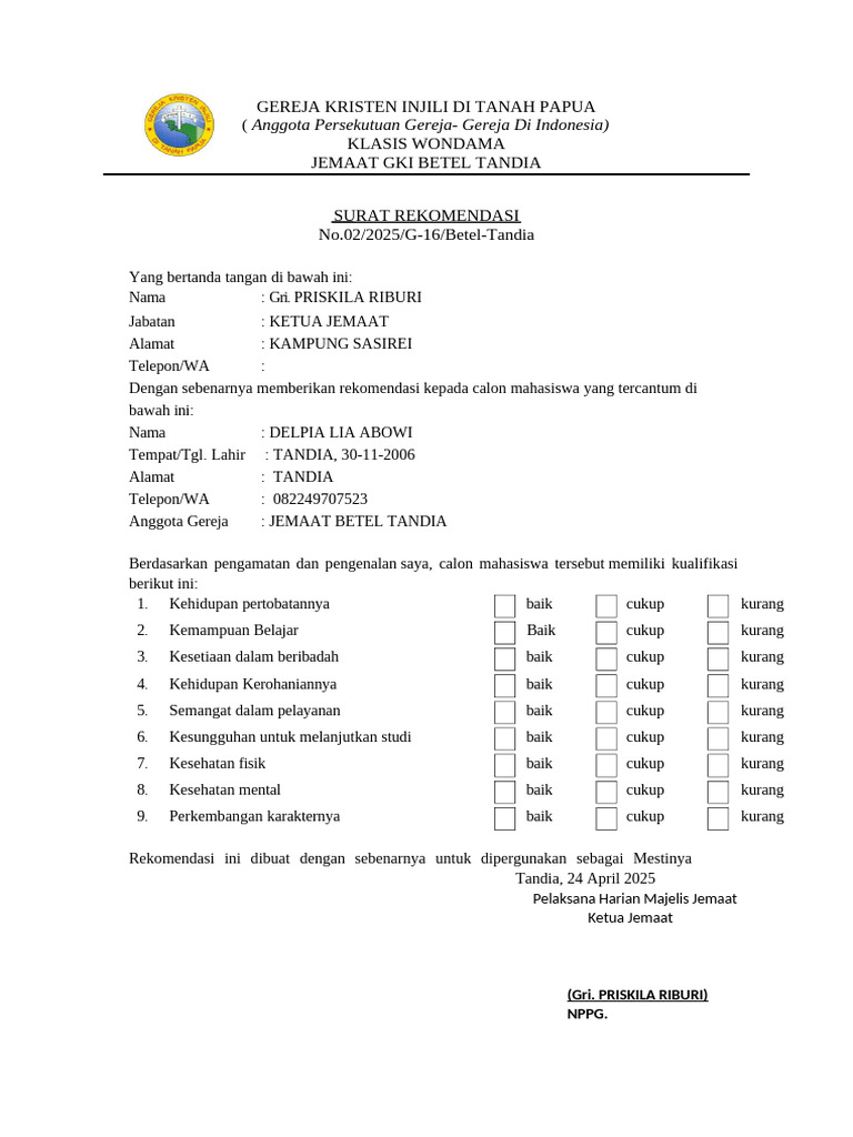 GEREJA KRISTEN INJILI DI TANAH PAPUA | PDF