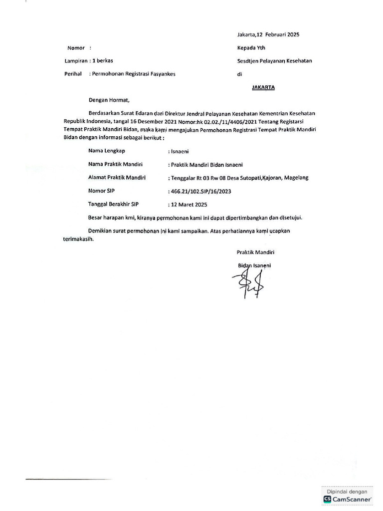 Permohonan Fasyankes | PDF