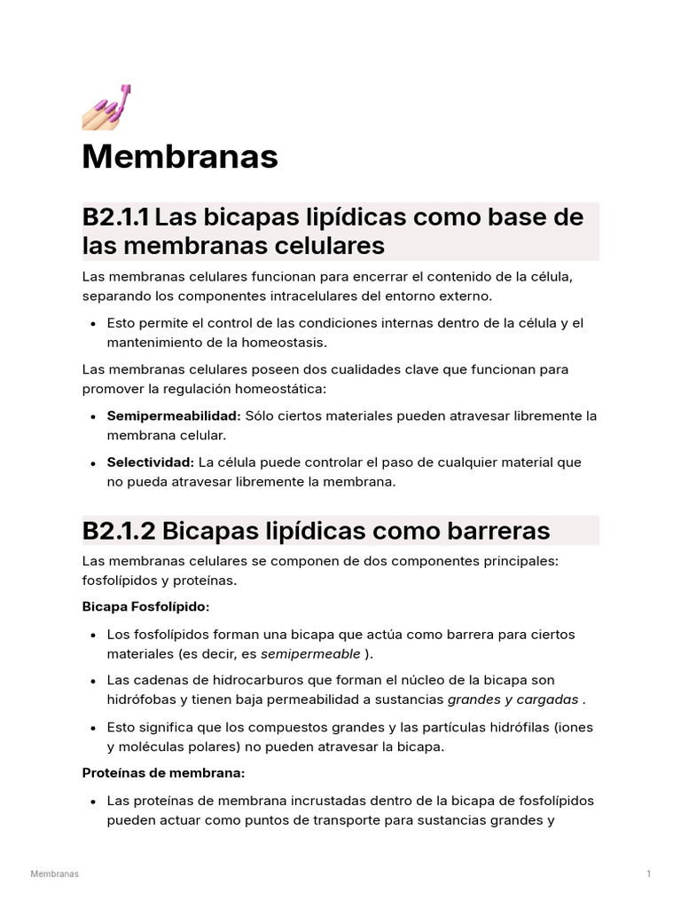 Membranas | PDF | Membrana celular | Bicapa lipídica