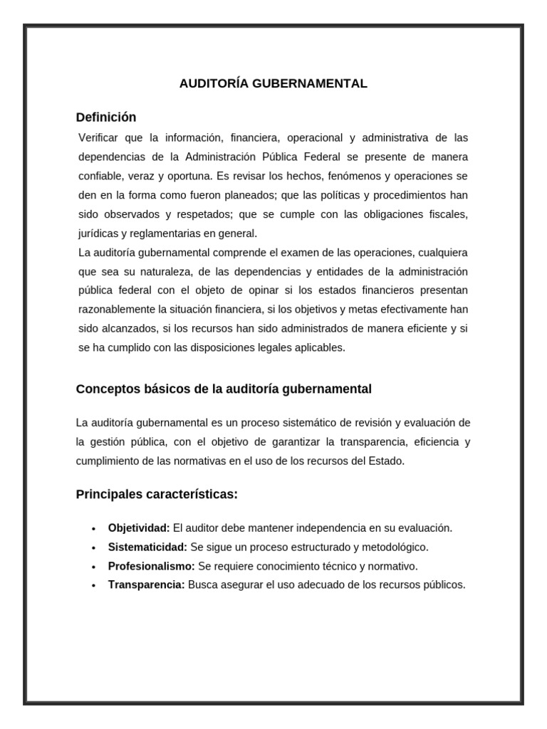 Auditoria Gubernamental | PDF | Auditoría