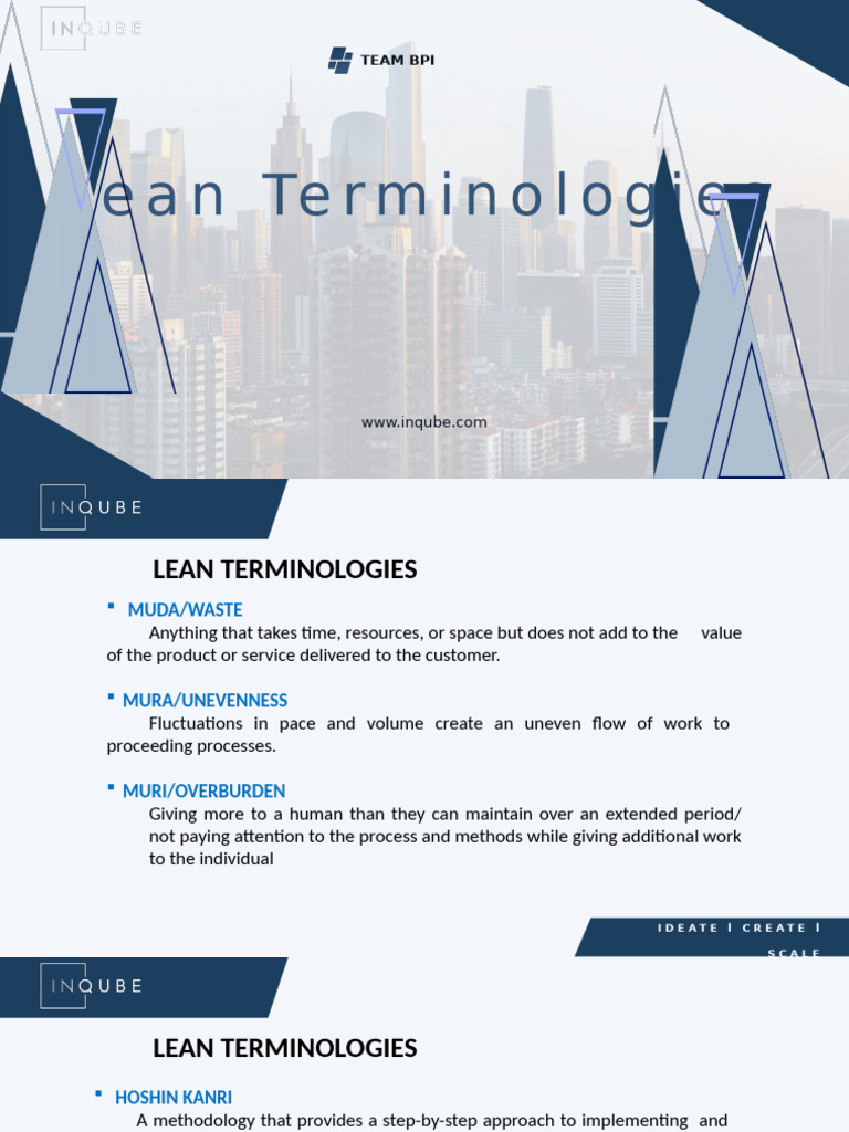 Lean Terminologies | PDF | Lean Manufacturing | Secondary Sector Of The ...