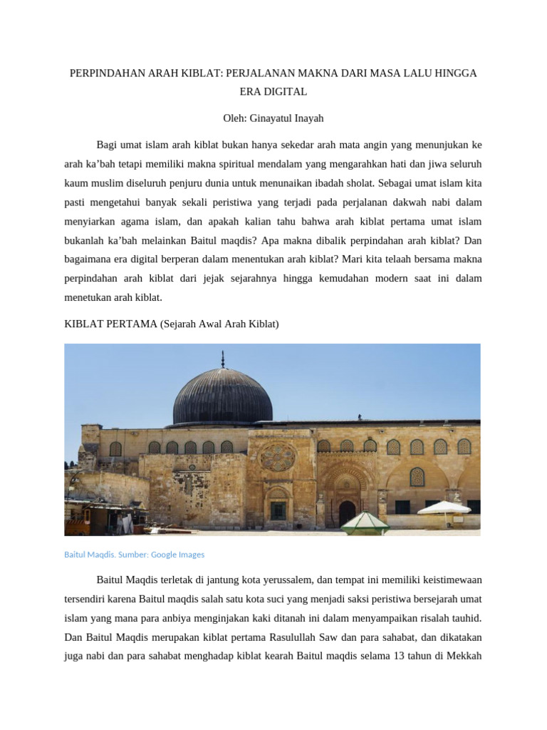 Makna Perpindahan Arah Kiblat Islam | PDF