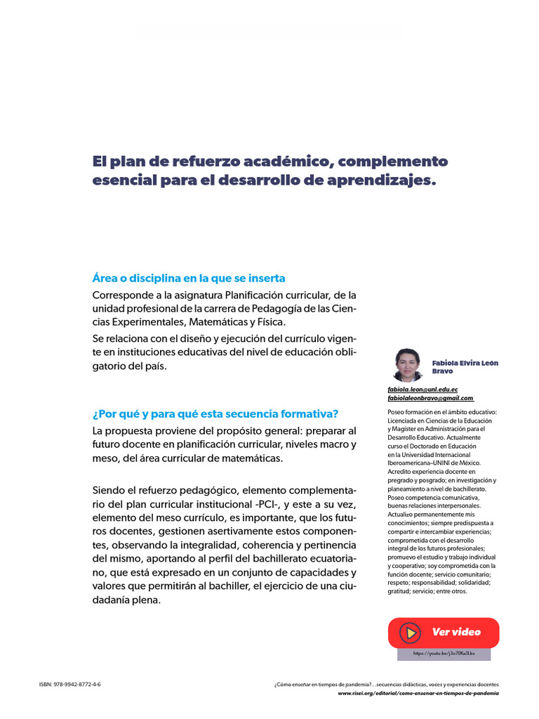PLAN DE REFUERZO ACADEMICOS | PDF | Plan de estudios | Maestros
