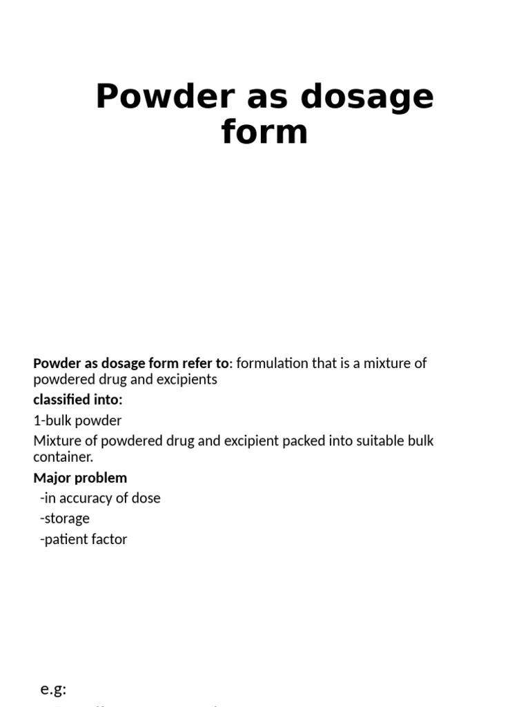 Powder As Dosage Form | PDF