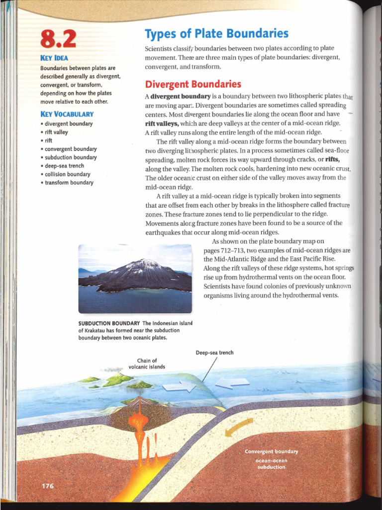 Textbook Reading 8.2 Plate Boundaries | PDF | Plate Tectonics | Rift