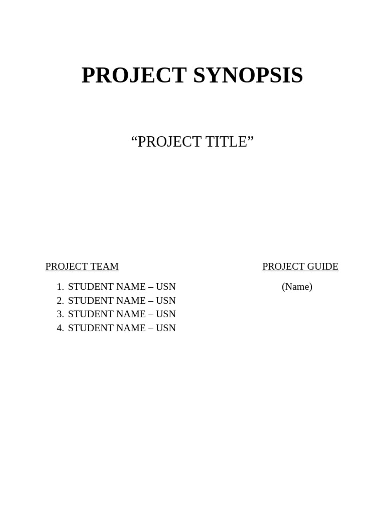 Project Synopsis Format | PDF