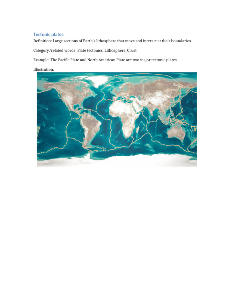 Plate Tectonics Vocab | PDF
