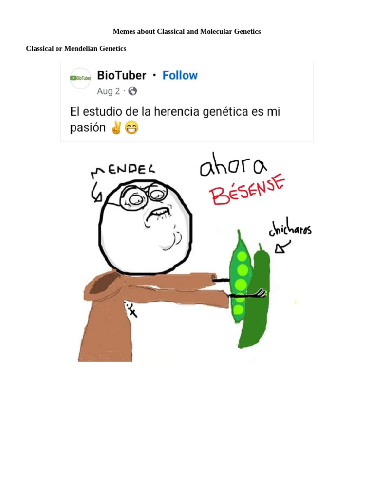 Memes About Classical and Molecular Genetics. | PDF