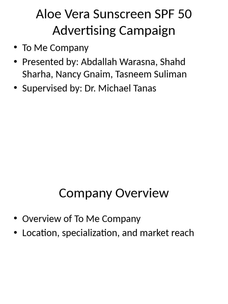 ToMe Sunscreen Advertising Campaign | PDF