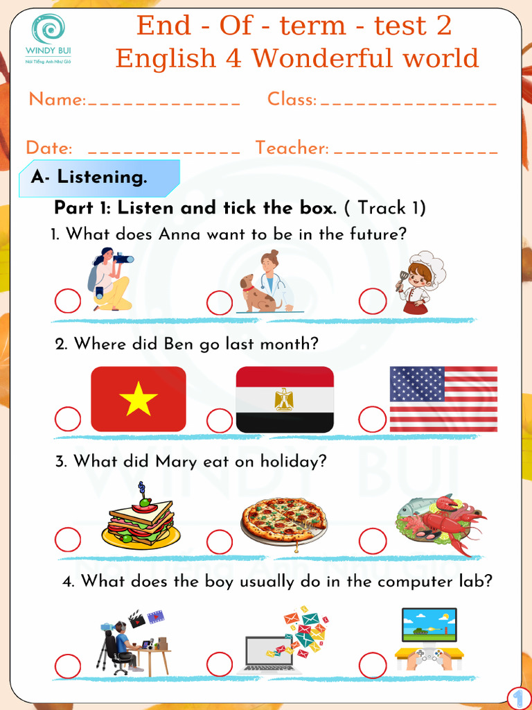 Đề KT HKII WW4 ( P1) | PDF