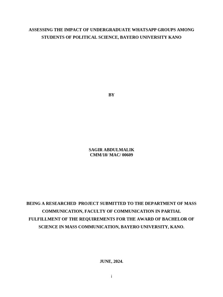 Sagir Abdulmalik Complete Project 1to 5 | PDF | Social Networking Service | Social Media