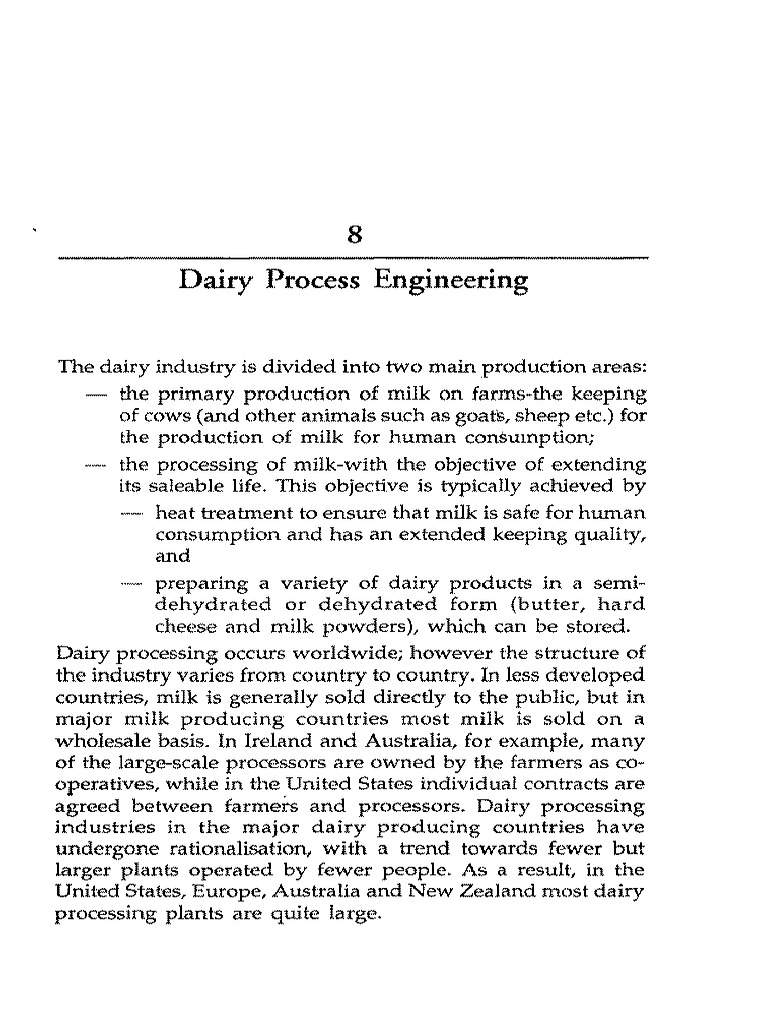 Dairy Process Engineering | PDF | Dairy | Milk