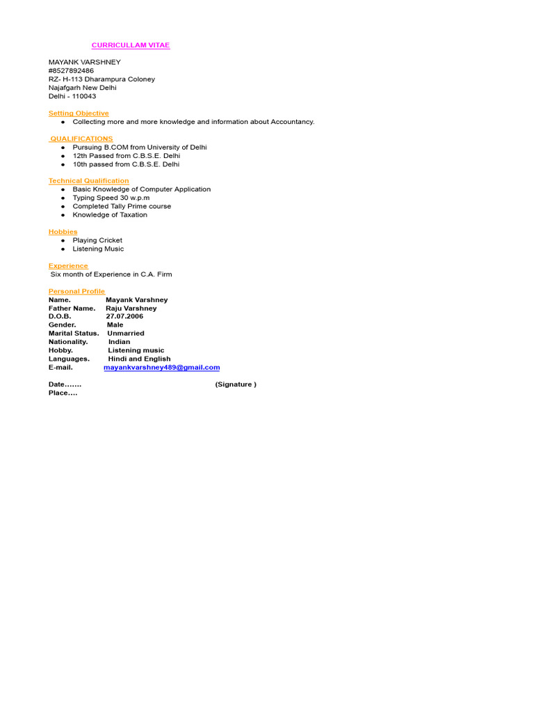 Resume - Mayank | PDF