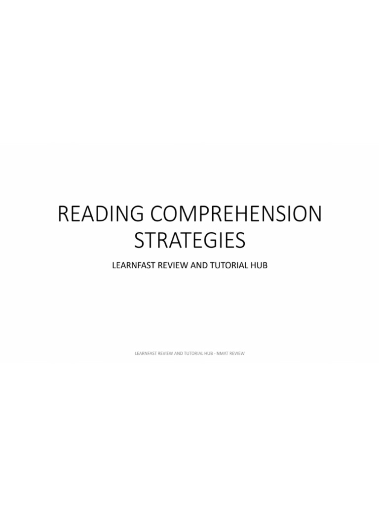 Reading Comprehension Strategies | PDF