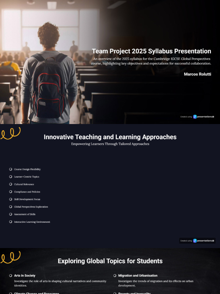 Team Project 2025 Syllabus | PDF