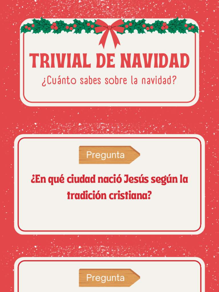 Presentación Juego Trivial de Navidad Ilustrado Rojo Verde | PDF