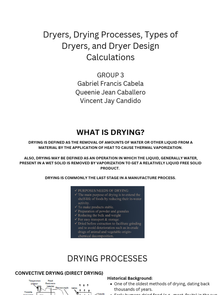 Me 4209 Dryers, Drying Processes, Types of Dryers, & Dryer Design ...