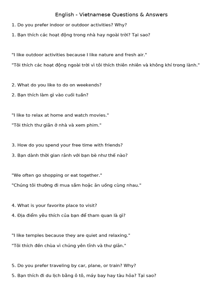 Bilingual QA Sample | PDF