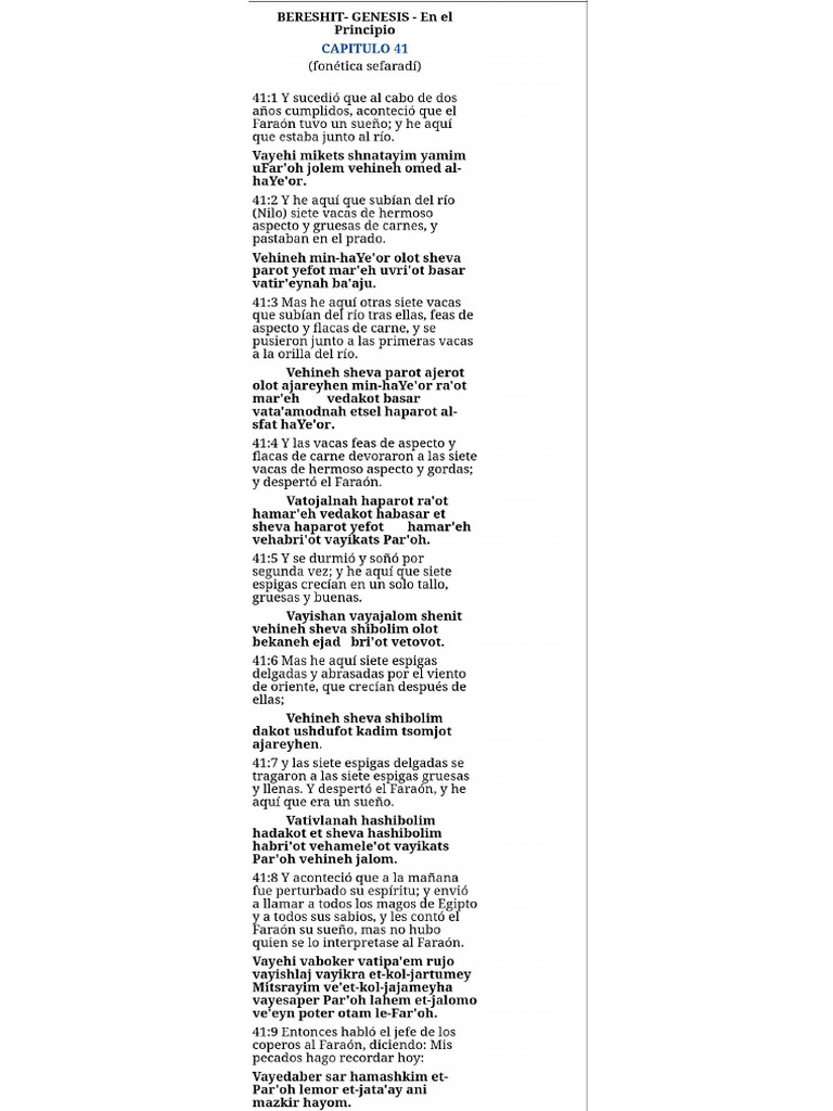 Bereshit 41 | PDF