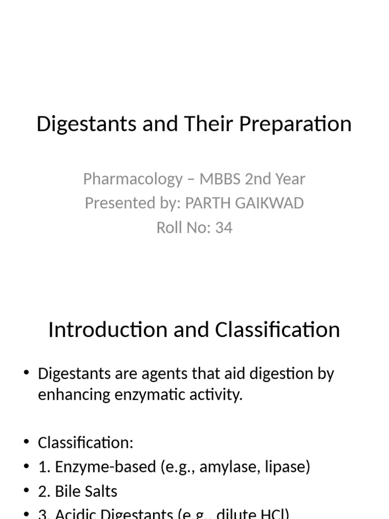 Digestants 5slides PARTH GAIKWAD Roll34 | PDF