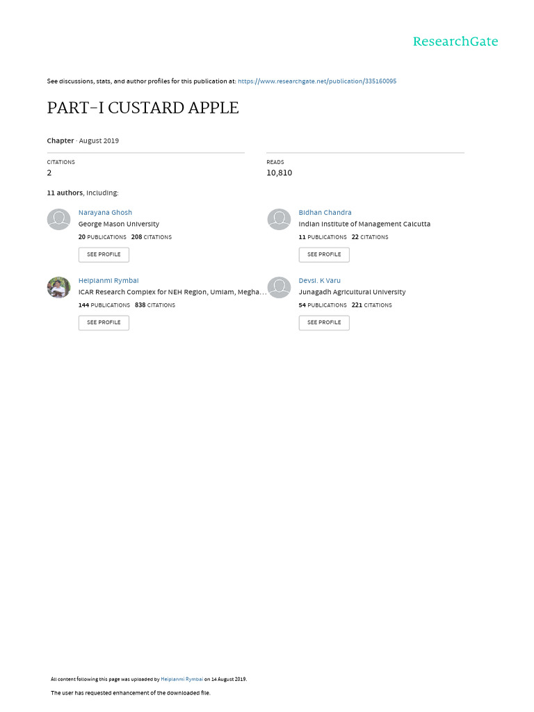 Custard Apple Crop Improvement | PDF | Dominance (Genetics) | Pollination