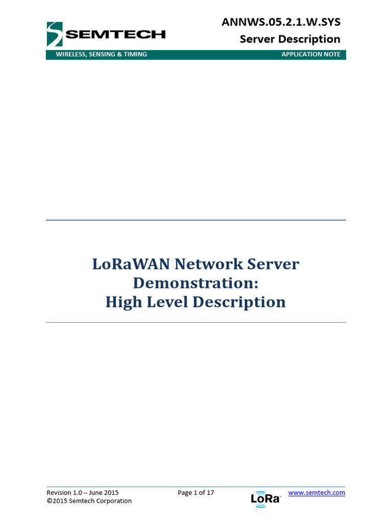 LoRaWAN服务器角色划分与接口协议 | PDF | Port (Computer Networking) | Computer Network