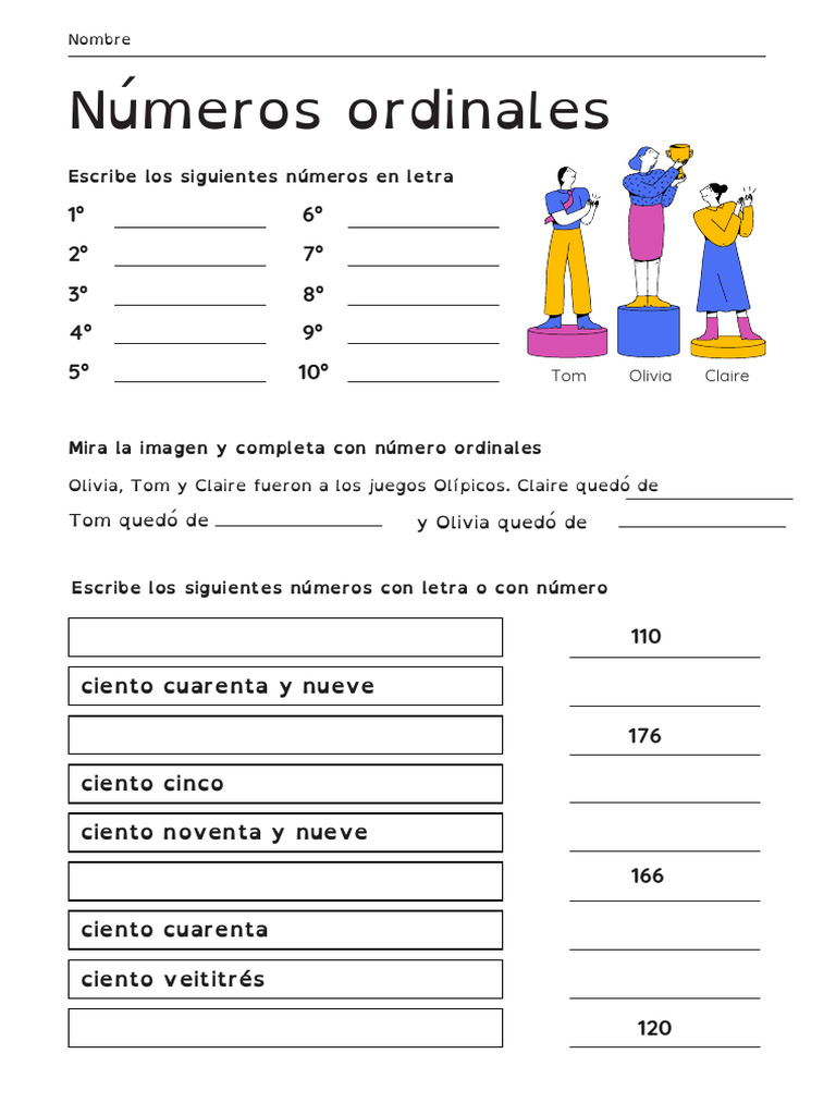 Números Ordinales y Cardinales | PDF