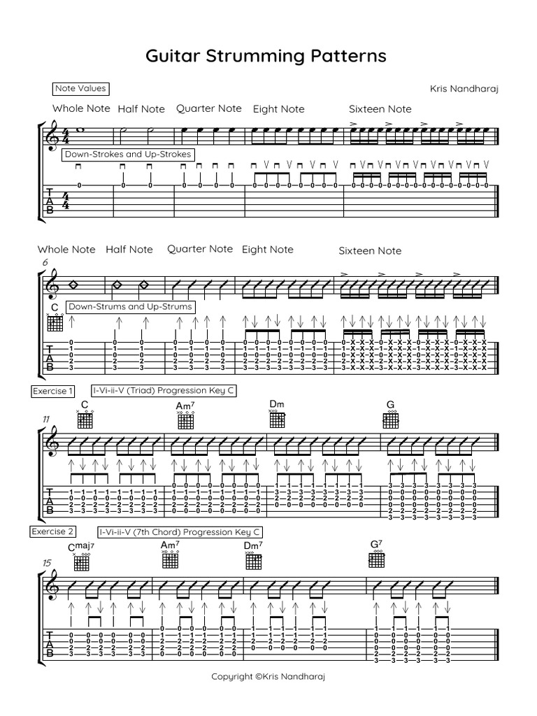Guitar Strumming Patterns by Kris - Full Score | PDF | Elements Of ...