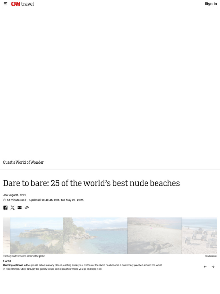25 Of The Best Nude Beaches Around The World Cnn Pdf Naturism