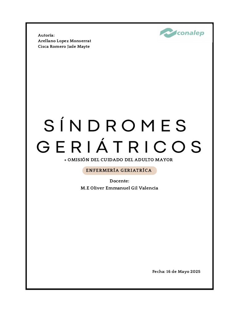 Manual de Síndromes Geriátricos | PDF | Trastorno depresivo mayor | Ansiedad