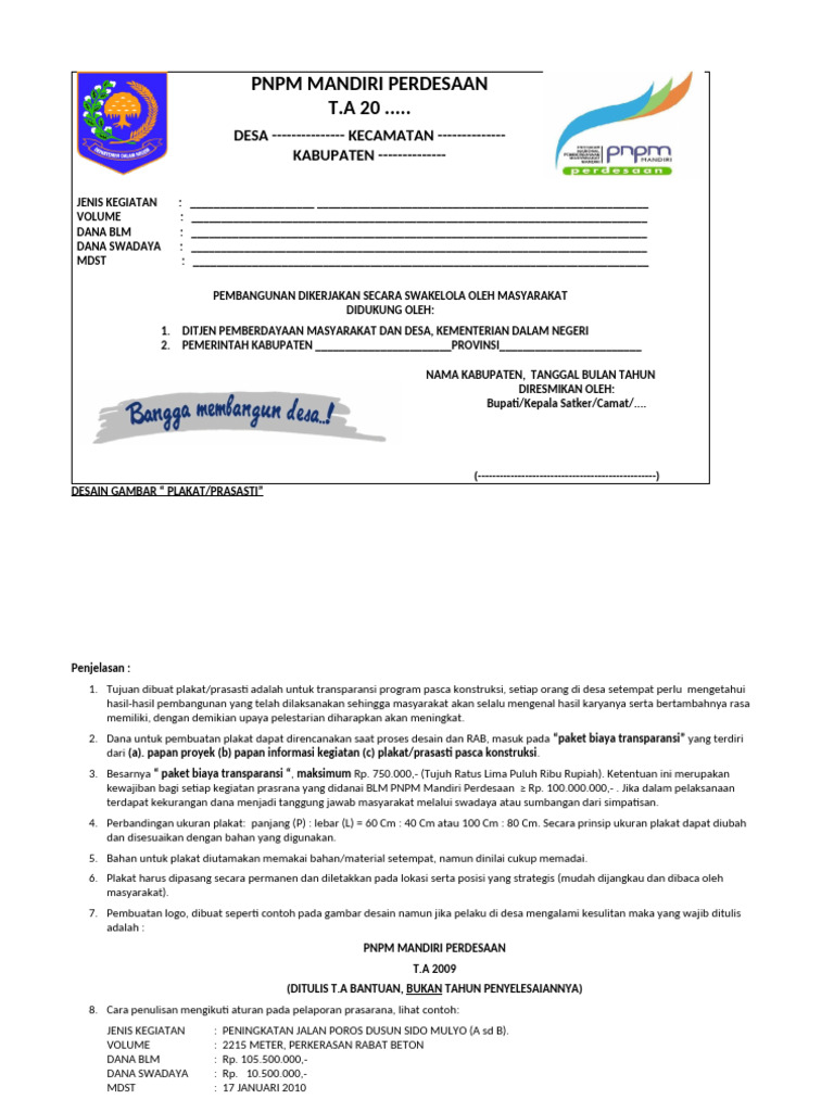 Disain-Plakatprasasti - Pasca Konstruksi | PDF