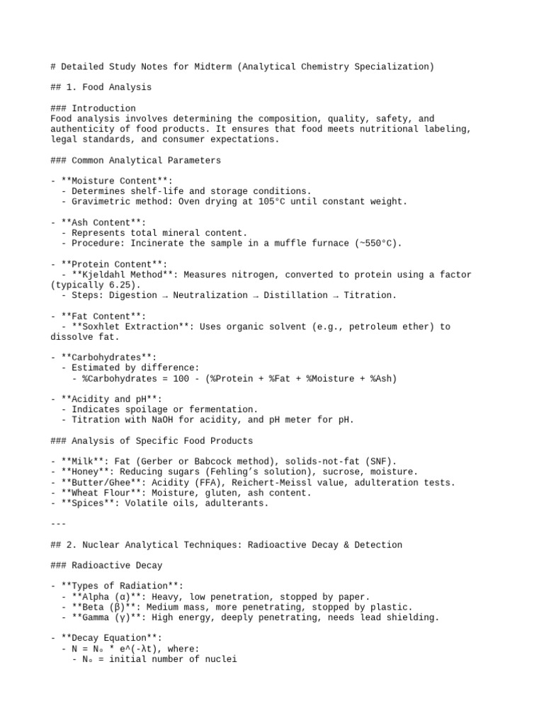Analytical Chemistry Midterm Study Guide | PDF | Radioactive Decay ...