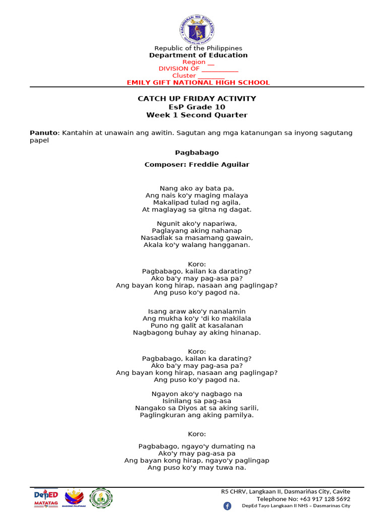 CUF EsP10 Q2 W1 | PDF