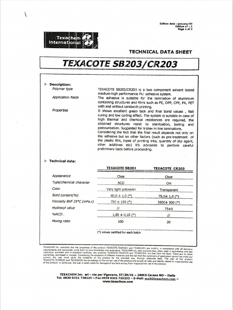 Texacote SB203 | PDF