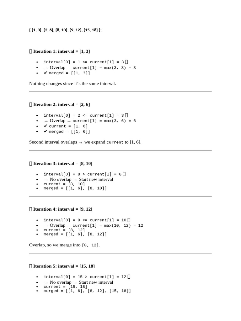 Merge Interval Dry Run | PDF