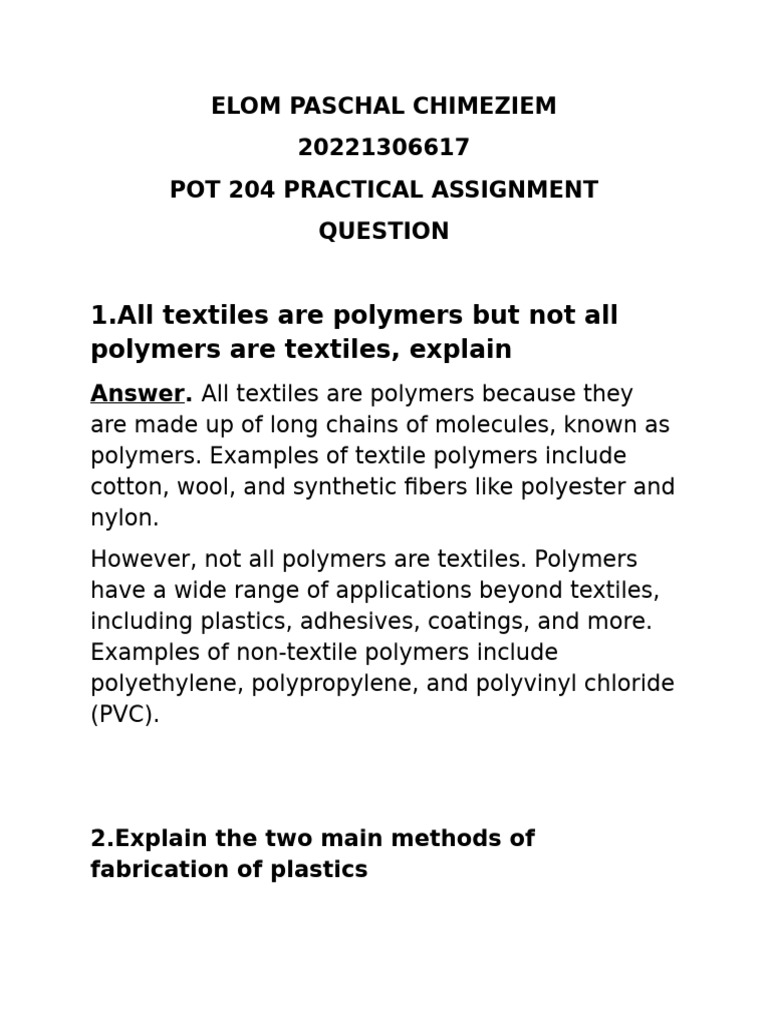 Elom Pot 204 Assignment | PDF