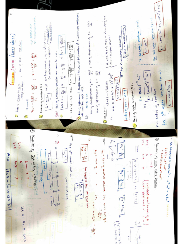 Chemical Kinetics Short Note - 250420 - 124506 | PDF