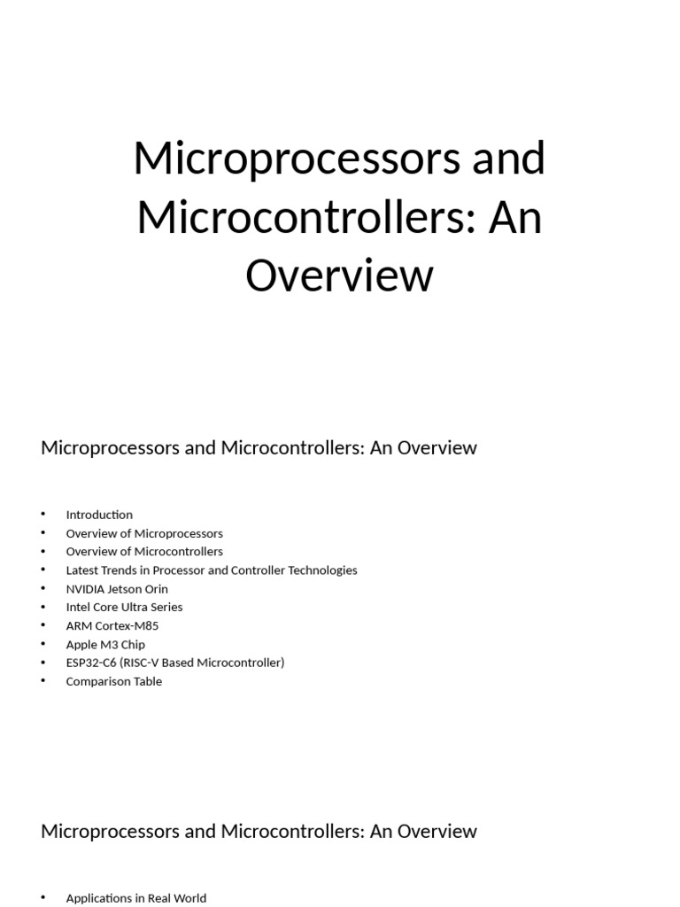 Microprocessors and Microcontrollers - An Overview | PDF | Microcontroller | Microprocessor