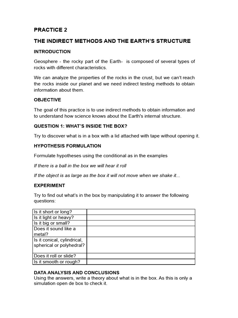 Practice 2 Earth's Structure | PDF | Rock (Geology) | Earth