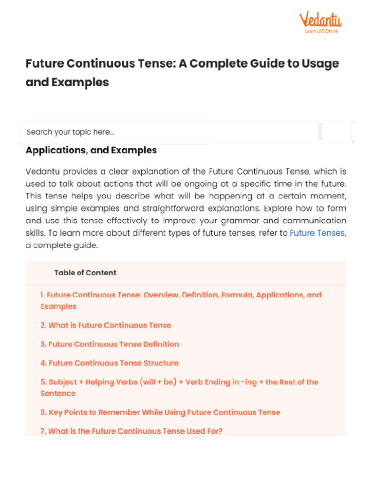 6 - Future Continuous Tense | PDF
