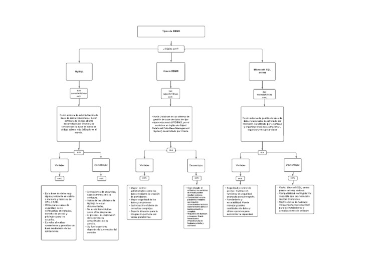 Mapa conceptual de DMSY | PDF | Bases de datos | Mi sql