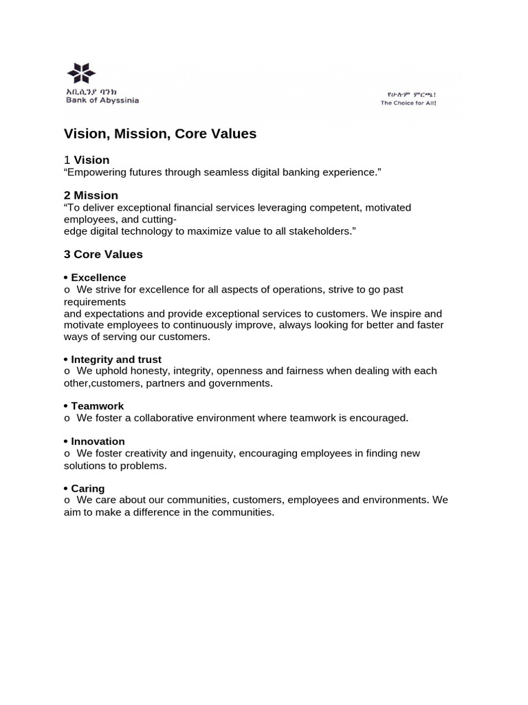 New Vision, Mission&Core Value | PDF