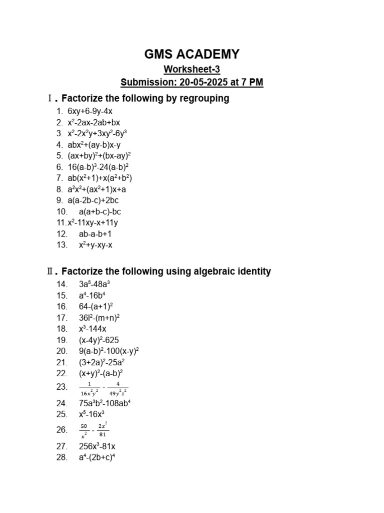 Worksheet 3 | PDF