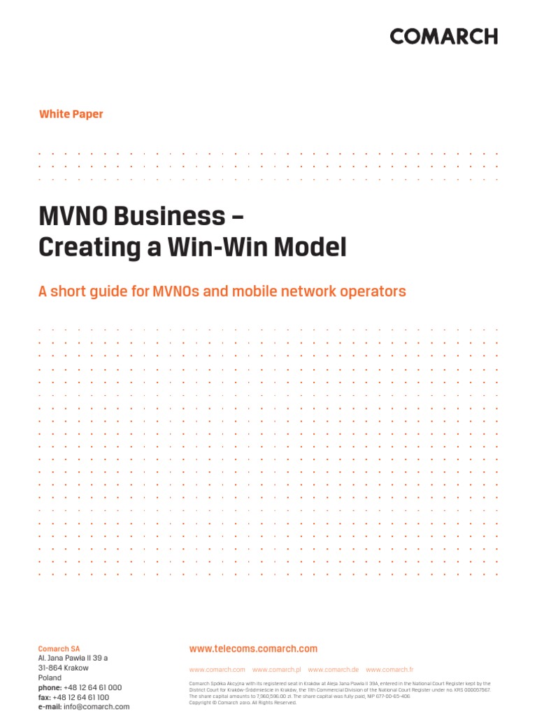 MVNO Business Creating A Win Win Model | PDF | Provisioning | Customer ...