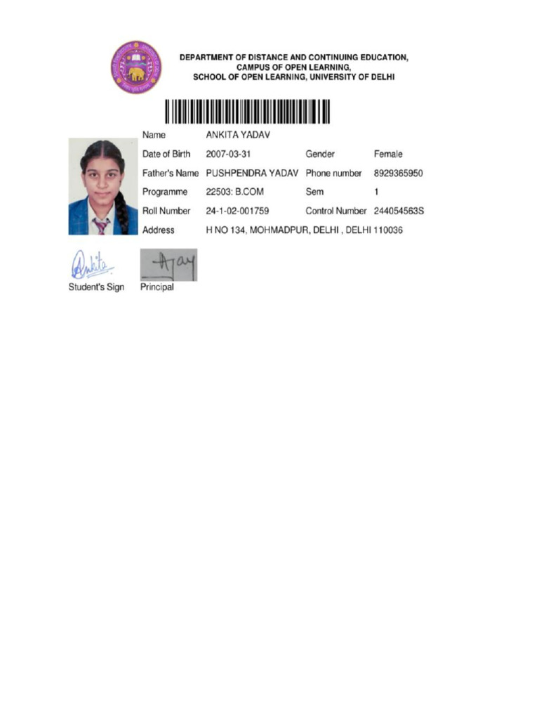 College Id Card | PDF